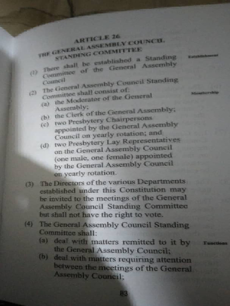 PCG Constitution (Article 26-28) | PDF