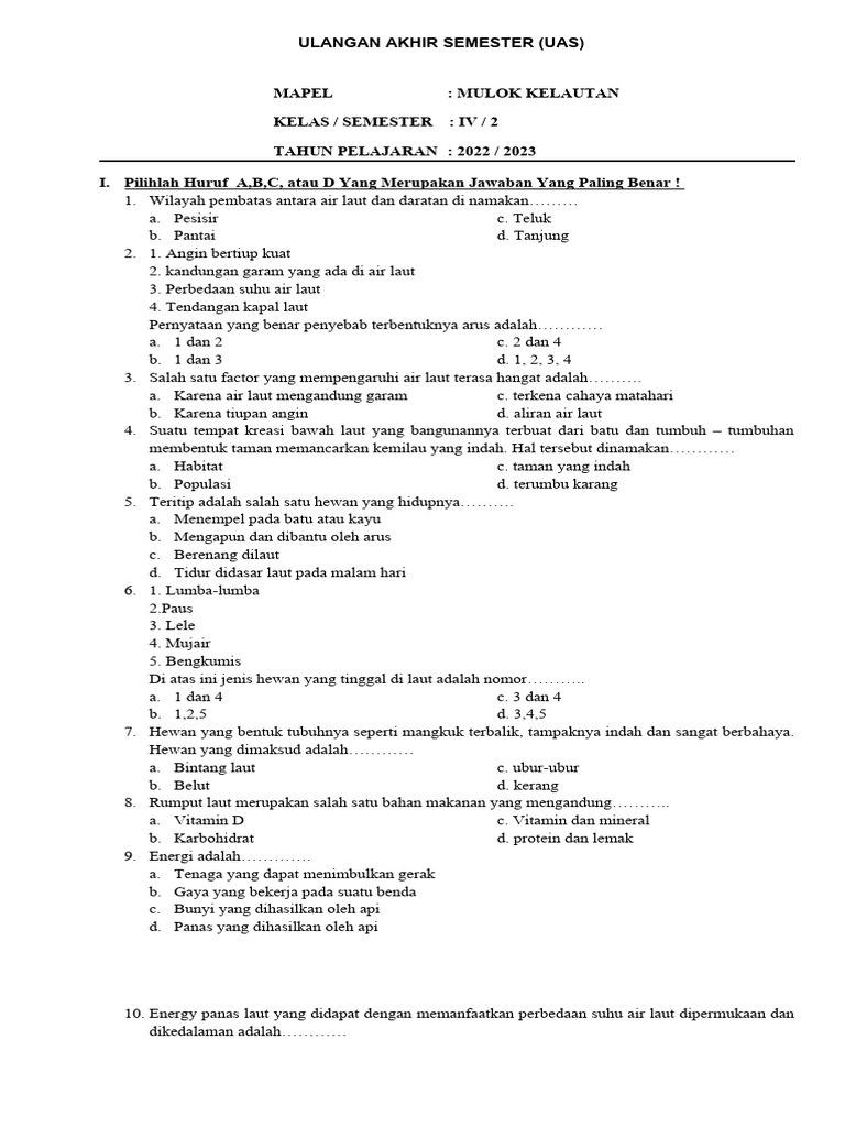 Mulok KLS 4 Semster 2 | PDF