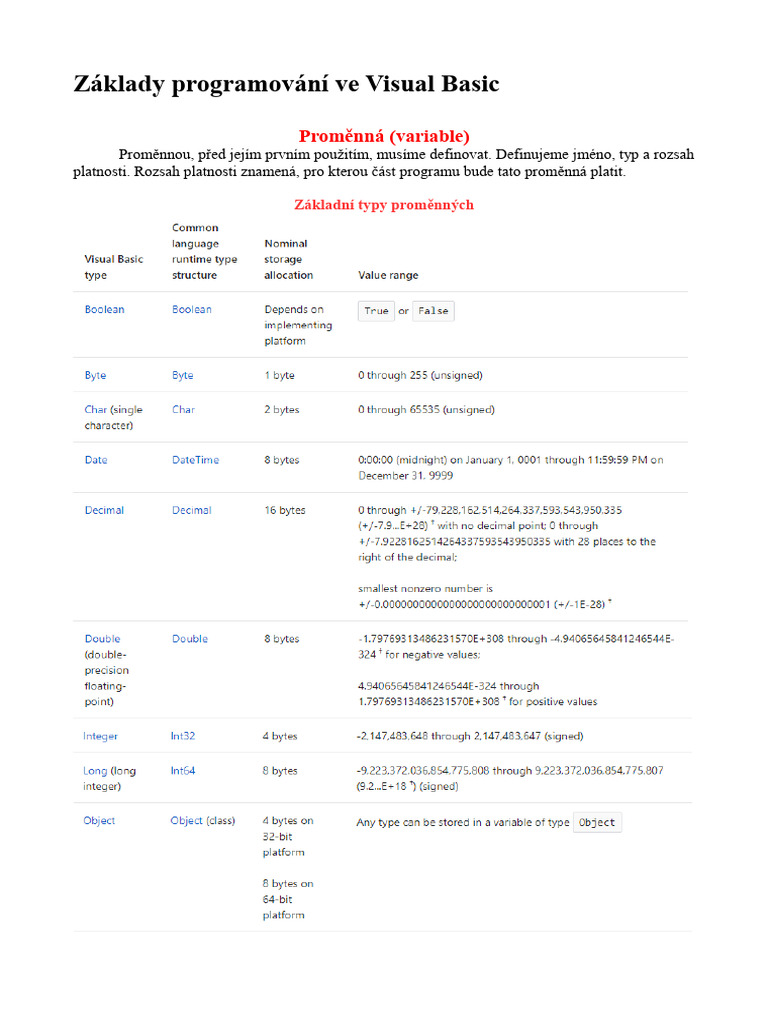 Zaklad VisualBasic | PDF