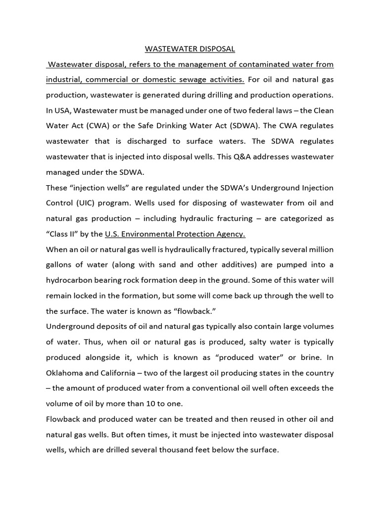 Deep Well Injection | Download Free PDF | Casing (Borehole) | Water