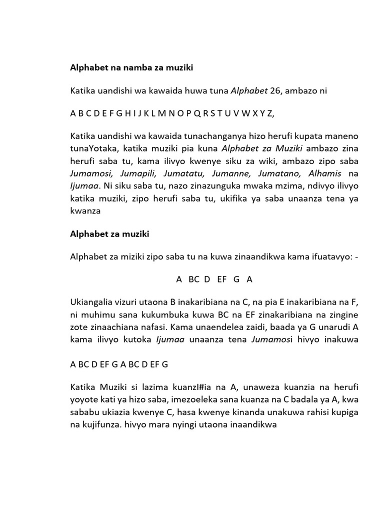 Music Alphabet | PDF