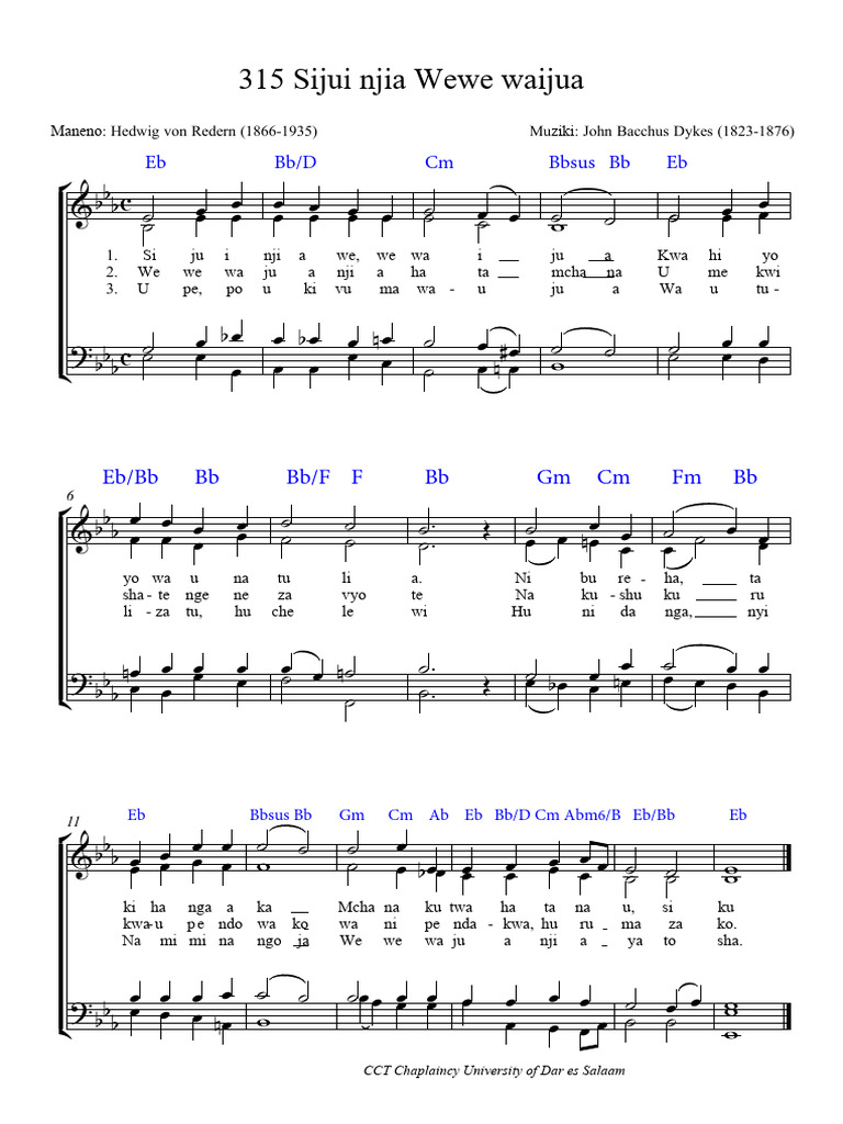 Sijui njia Key- Eb Lead Sheet | PDF
