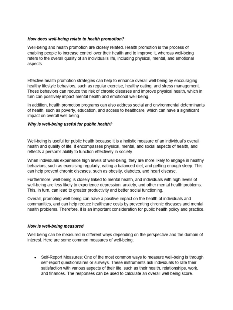 Health | PDF | Quality Of Life | Health Promotion