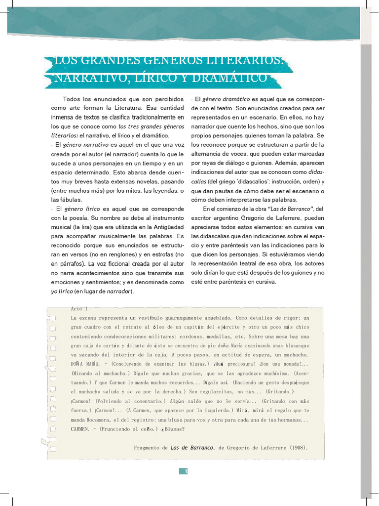 Géneros Literarios | PDF | Narración | Autor