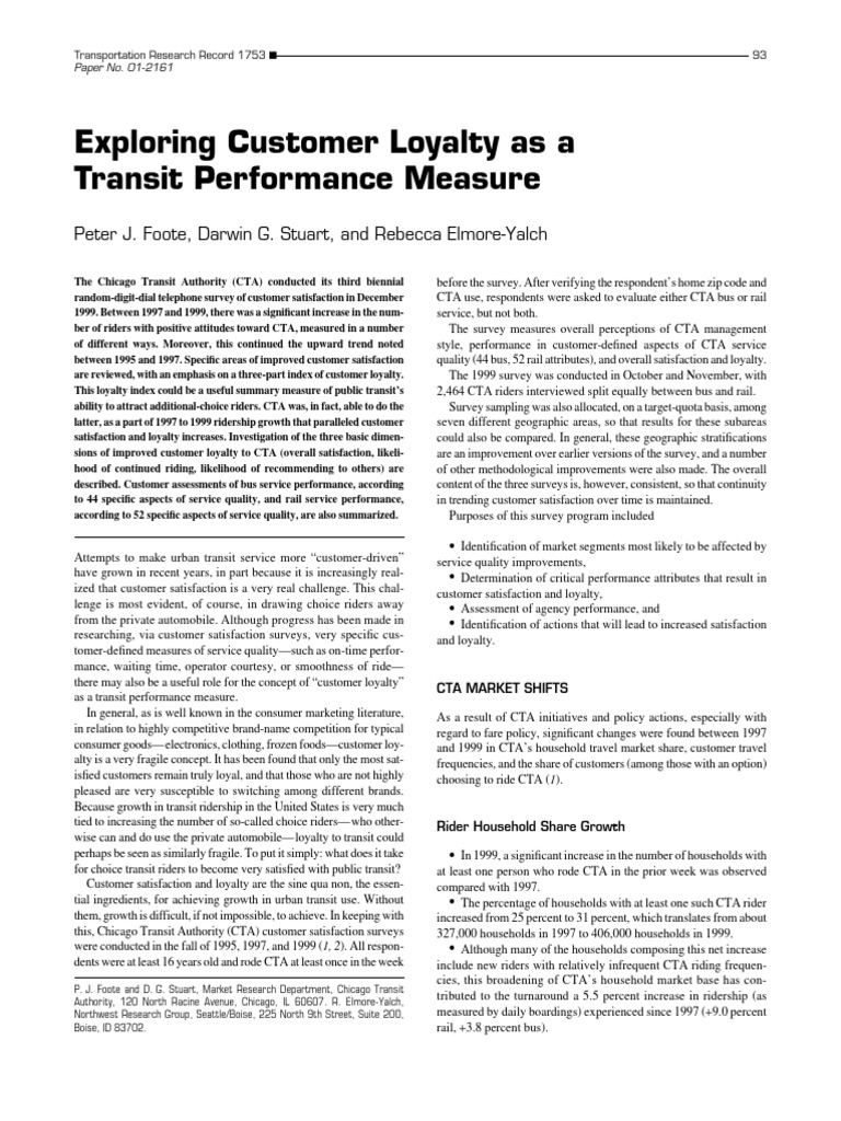 CTA Rider Satisfaction Growth | PDF | Customer Satisfaction | Business ...