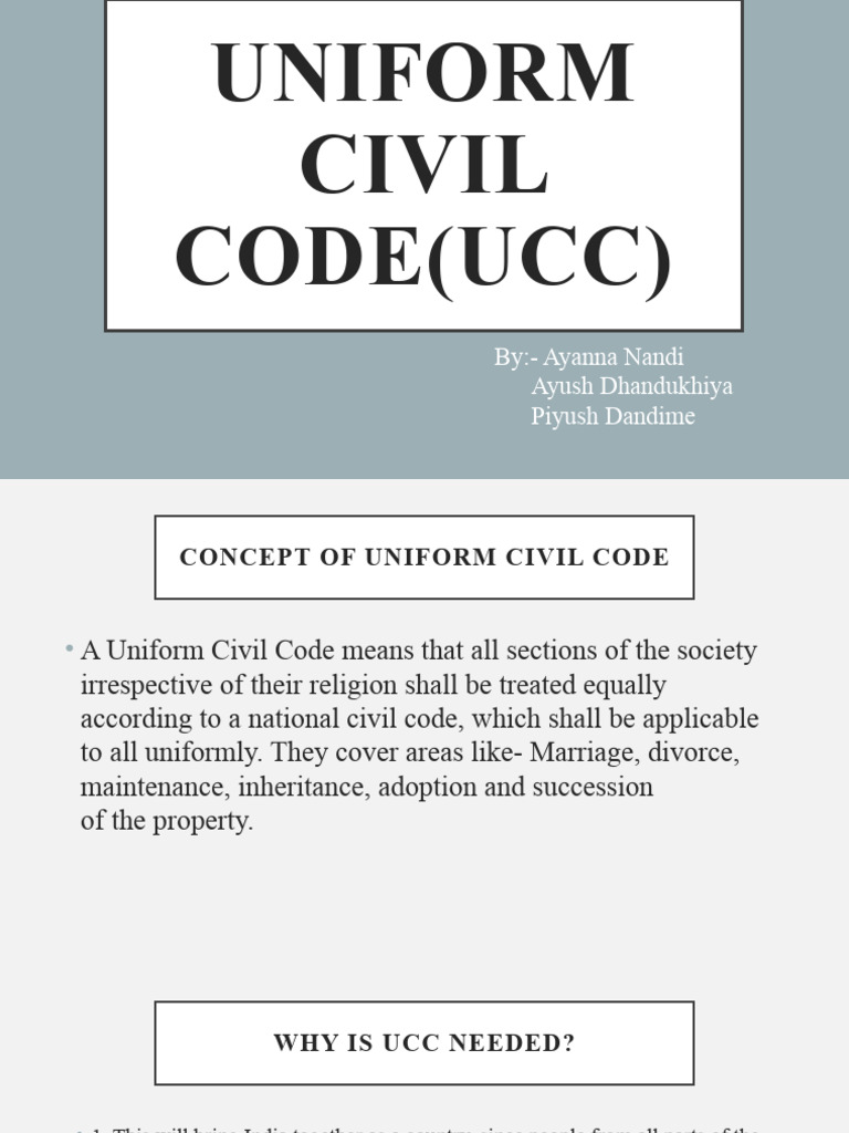 Understanding the Uniform Civil Code | PDF | Uniform Commercial Code ...