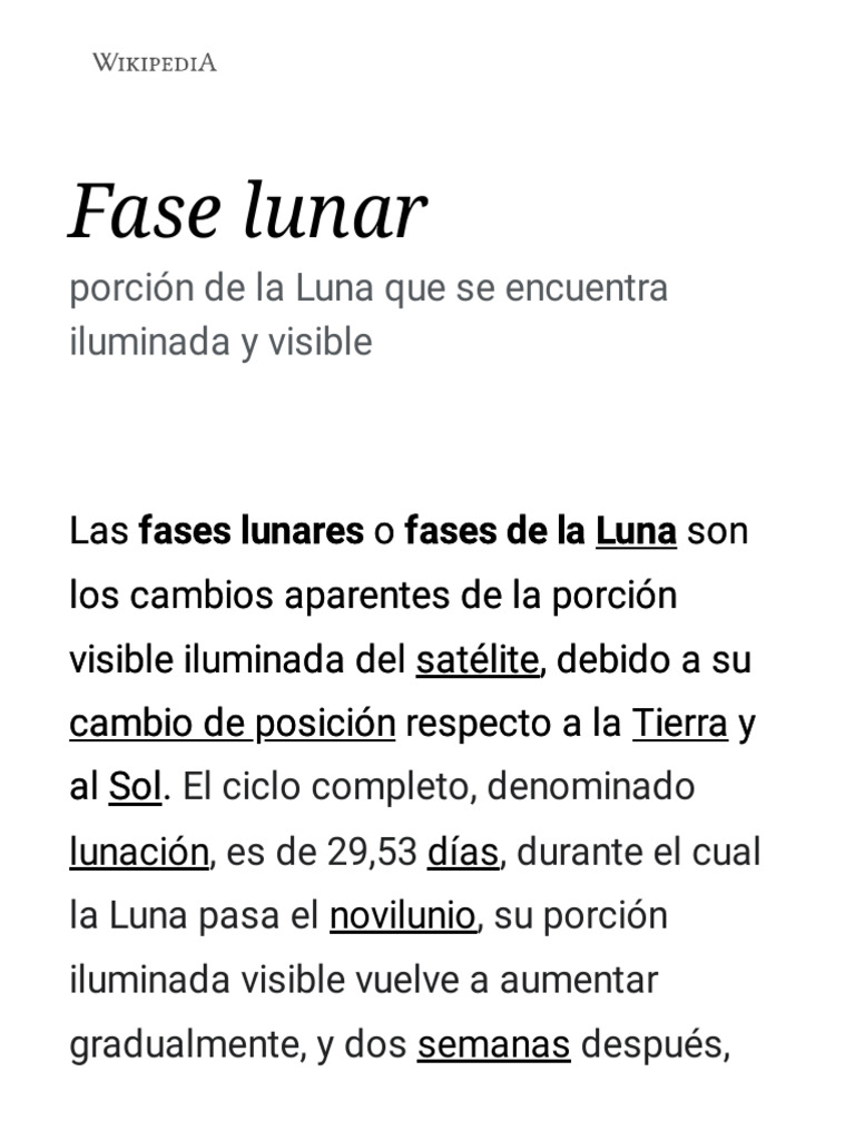 Fase Lunar - Wikipedia, La Enciclopedia Libre | Descargar gratis PDF ...