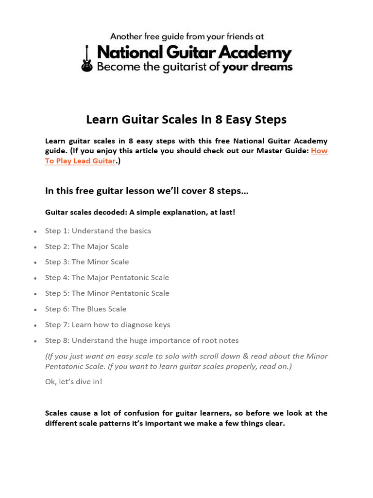 Learning Guitar Scales The Ultimate Guide | Download Free PDF | Scale ...