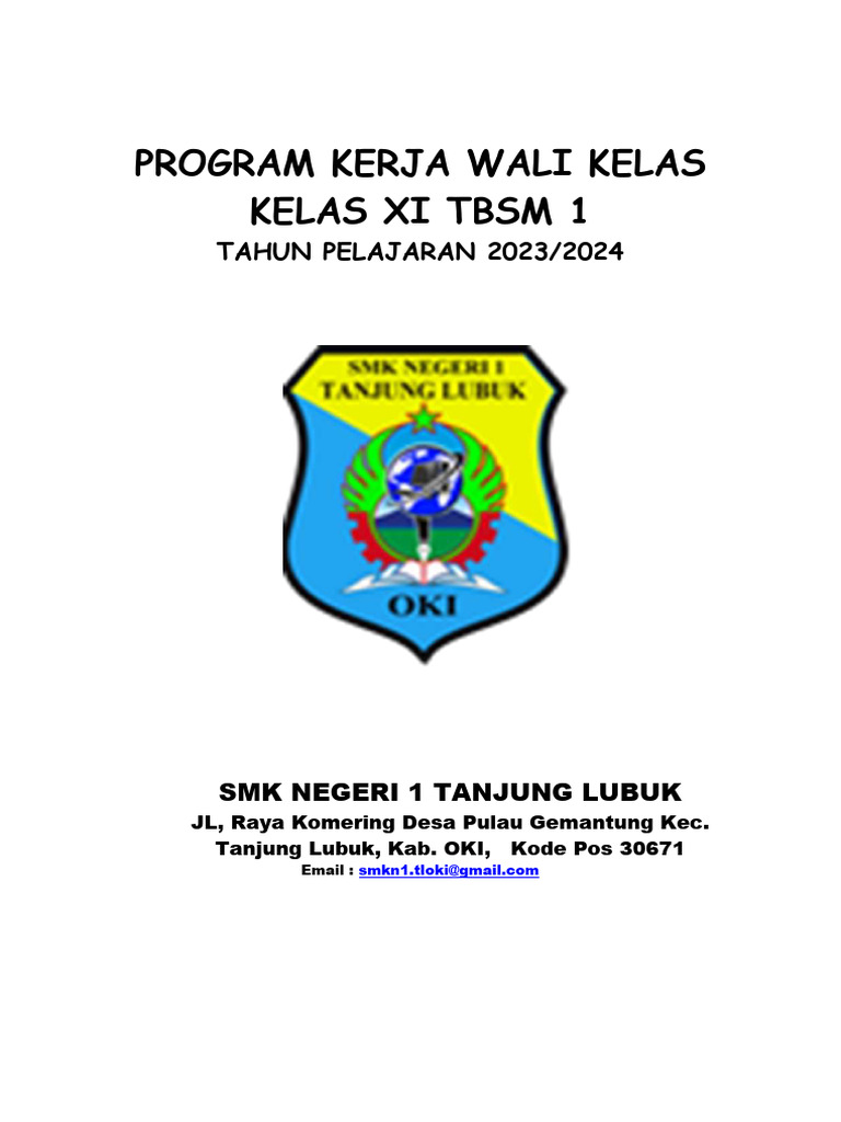 Program Kerja Walikelas Xi TBSM 1 2023-2024 | PDF