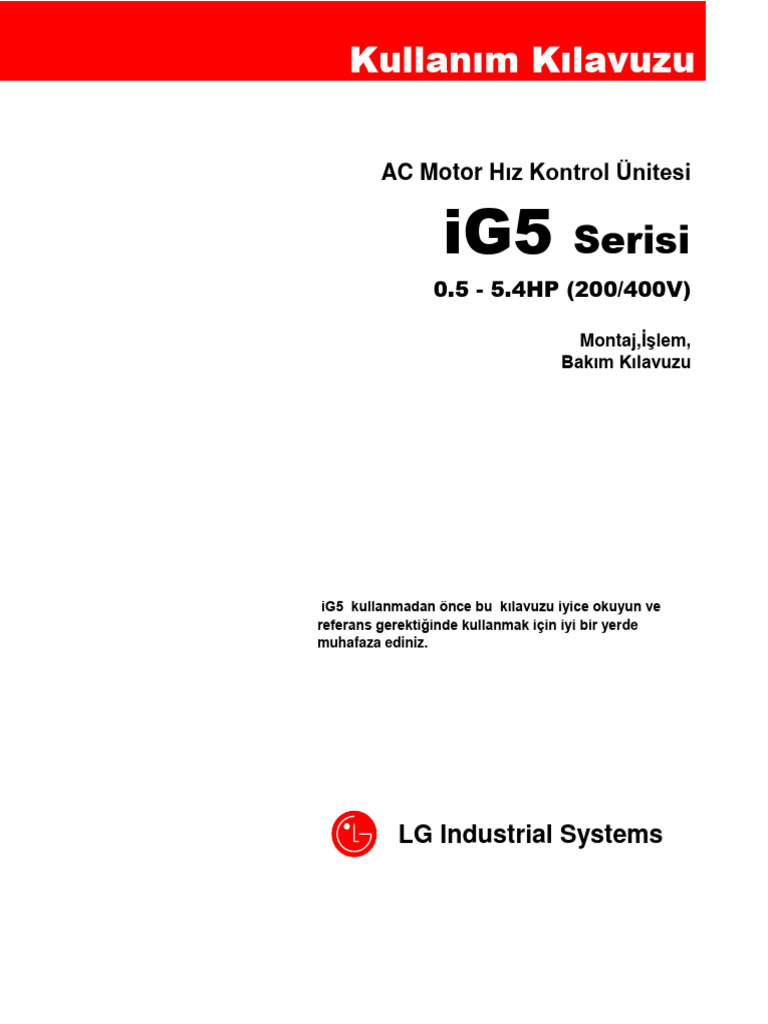 İG5 Serisi Manuel (TR) | PDF