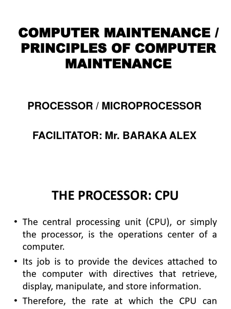 Computer Maintenance-Processors | PDF | Central Processing Unit | Random Access Memory