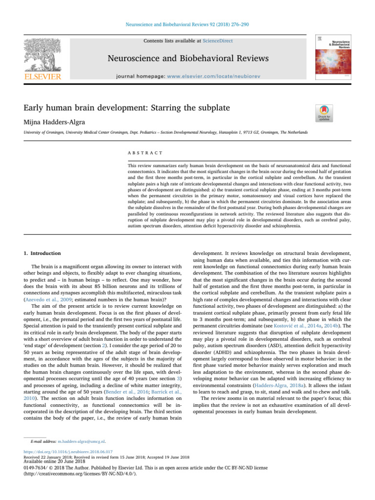 1 s2.0 S0149763418300113 Main | PDF | Cerebral Cortex | Brain