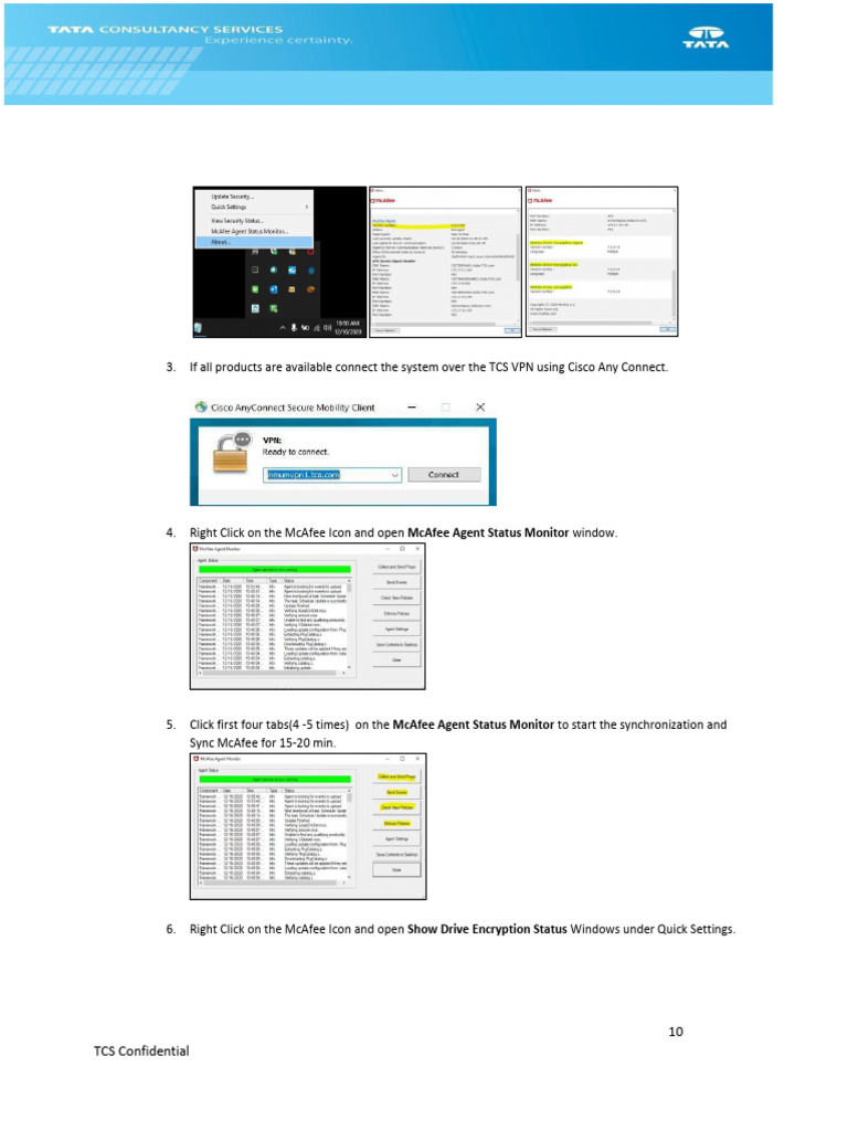 TCS VPN and McAfee Sync Guide | PDF | Computers