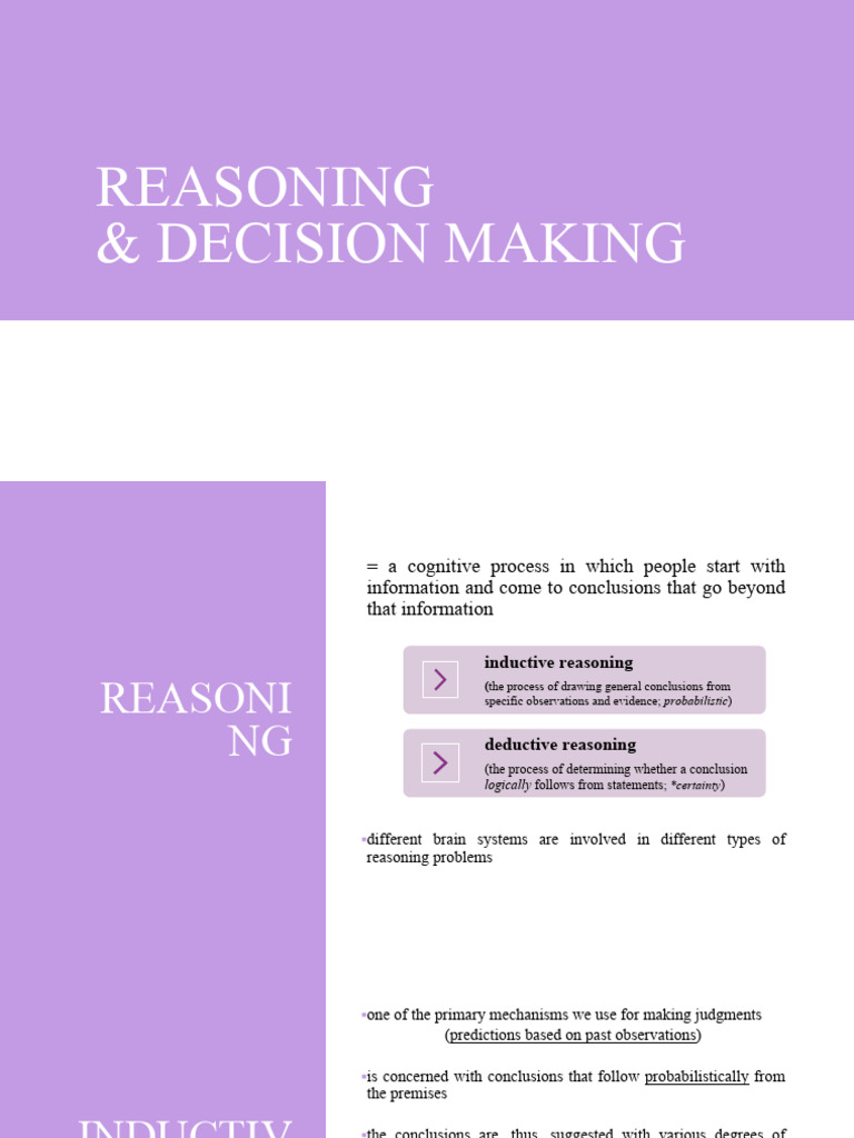 Reasoning and Decision Making | PDF | Heuristic | Representativeness ...