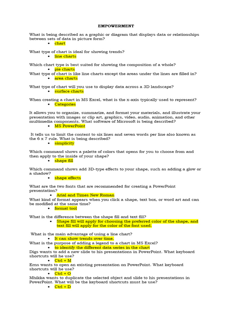 Emptech Reviewer | PDF | Microsoft Excel | Microsoft Power Point