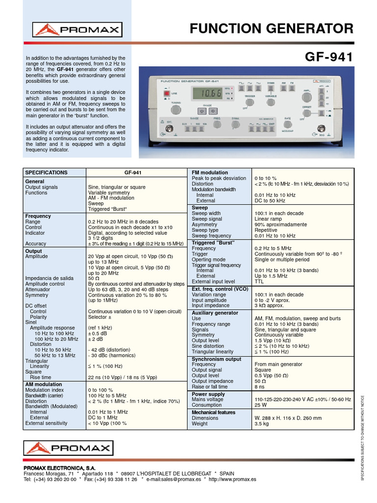 GF 941 | PDF | Frequency Modulation | Information And Communications ...