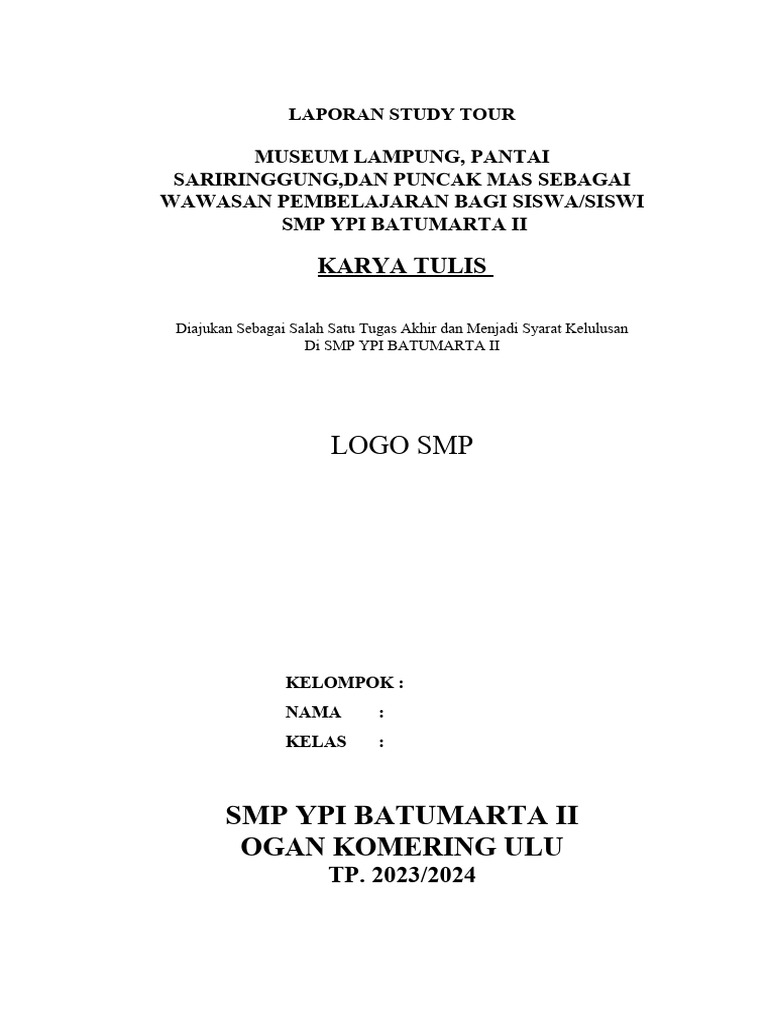 Laporan Study Tour | PDF