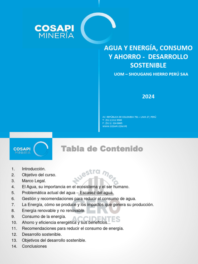 S01 Presentación Agua y Energ Consumo | PDF | Agua | Energía renovable