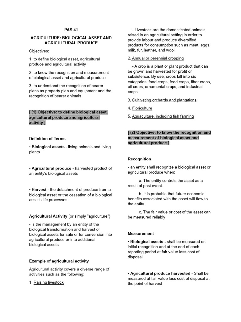 Biological Assets | PDF | Agriculture | Fair Value