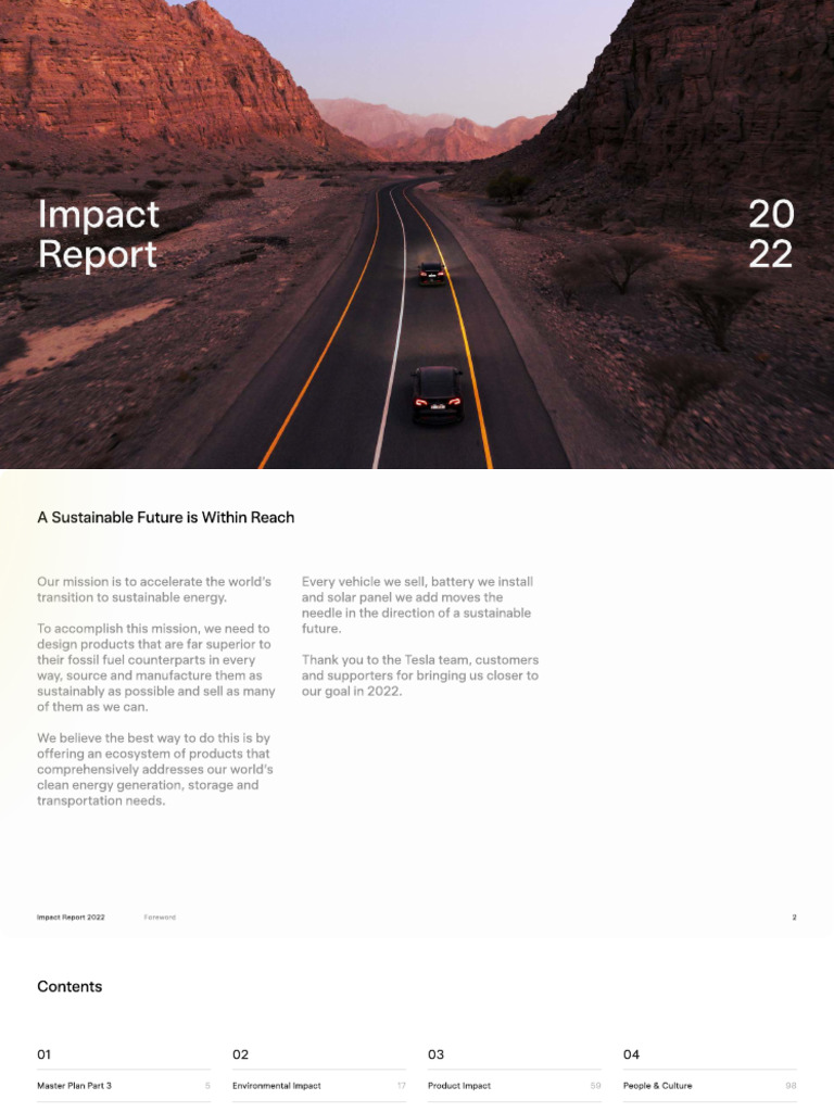 Tesla 2022 Impact Report Overview | PDF | Sustainable Energy | Fossil Fuels