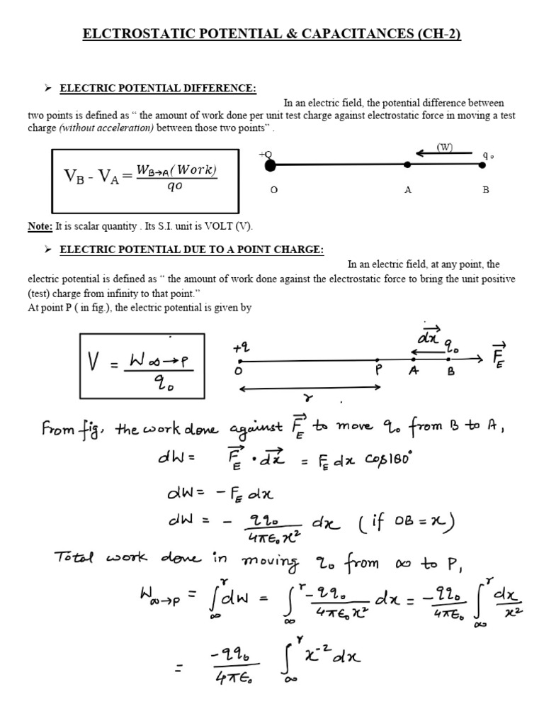 Electric Potential & Capacitances (CH-02) | PDF | Dielectric | Capacitor
