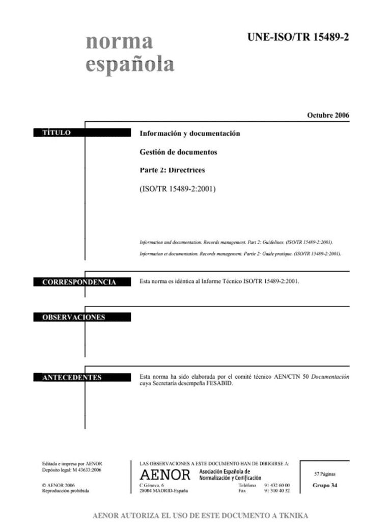 Norma ISO 15489-2 Baja Resolucion | PDF
