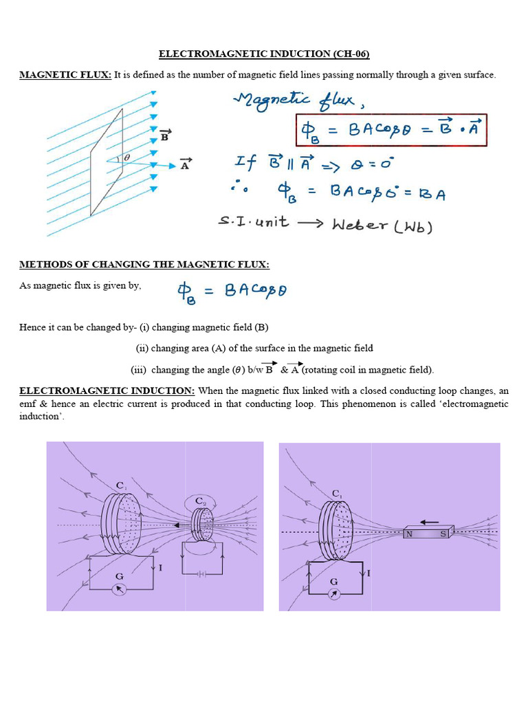 Electromagnetic Induction Explained | PDF | Electromagnetic Induction | Inductance