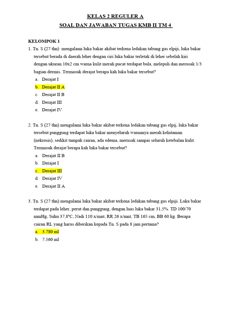 Soal Dan Jawaban Tugas KMB Ii TM 4 | PDF