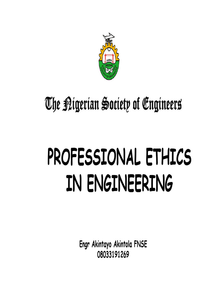Professional Ethics in Nigerian Engineering | PDF | Professional Ethics ...