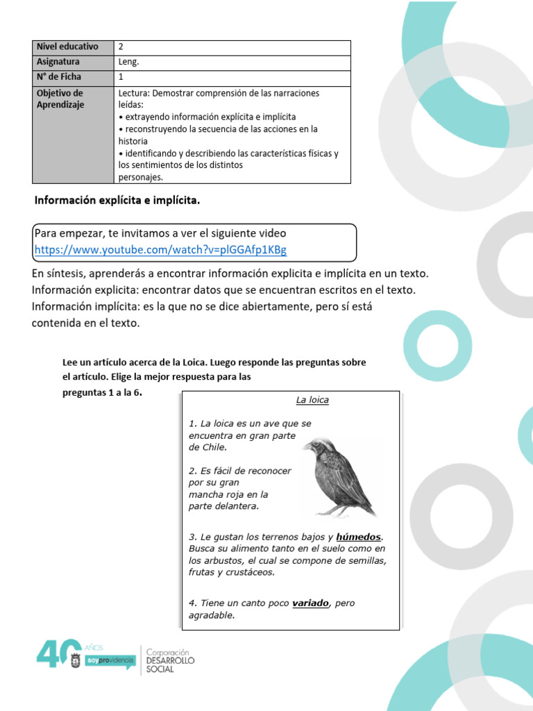 Información Explícita e Implícita en Textos | PDF