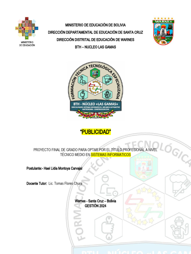 Caratula de Proyecto | PDF | Publicidad