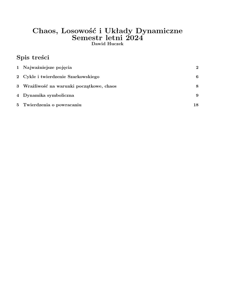Chaos DH Wyklad 2024-7 | PDF