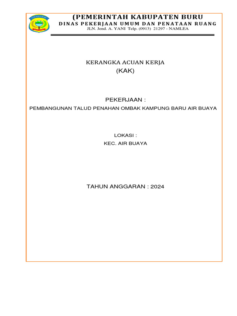 Pembangunan Talud Penahan Ombak 2024 | PDF