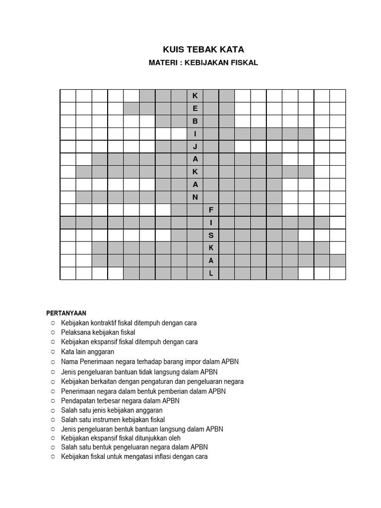 Kuis Tebak Kata | PDF