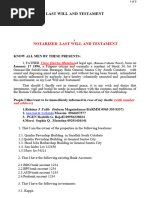 Notarial Will Sample | PDF | Will And Testament | Metro Manila