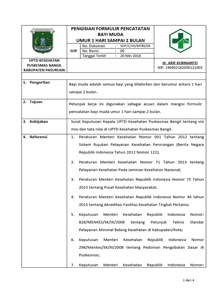 SOP PENGISIAN FORM MTBS 1hr-2bln | PDF
