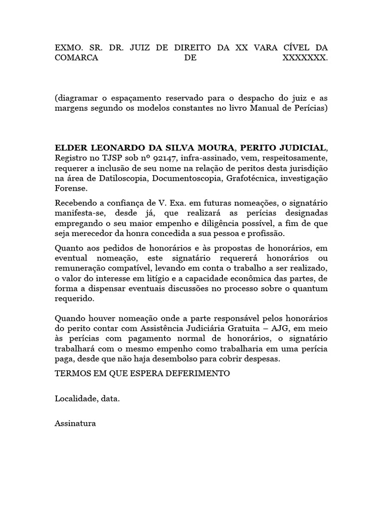 Carta de Apresentação de Perito Judicial | PDF