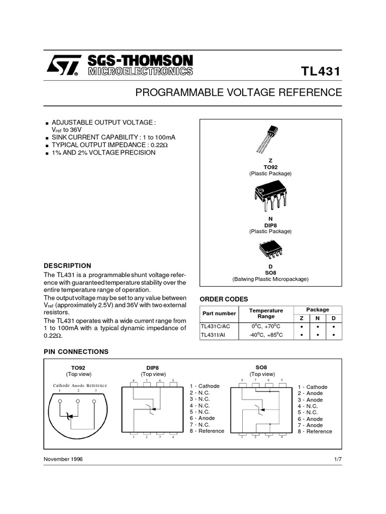 TL431 | Download Free PDF | Computer Engineering | Electronic Circuits