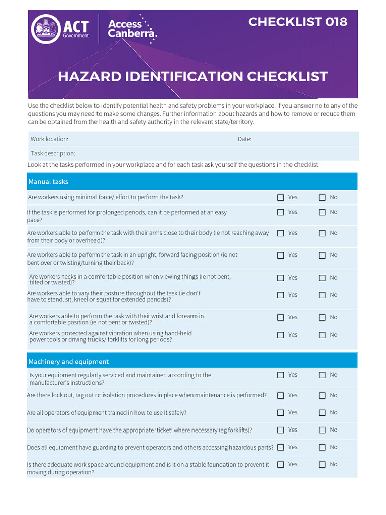 Hazard Identification Checklist-4 | PDF | Occupational Safety And Health | Emergency Evacuation
