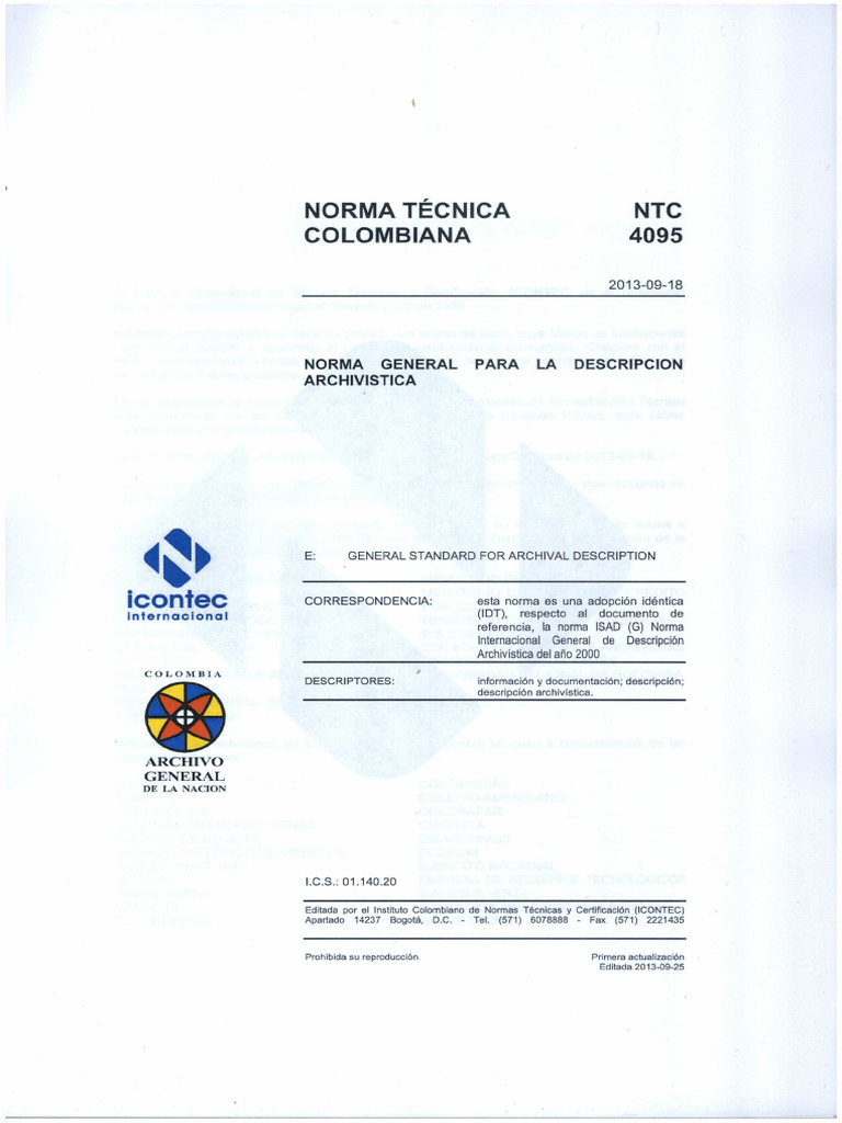 Norma Tecnica Colombiana NTC 4095 | PDF