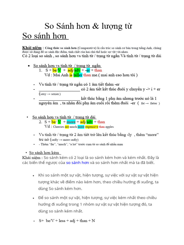 So Sánh Hơn | PDF
