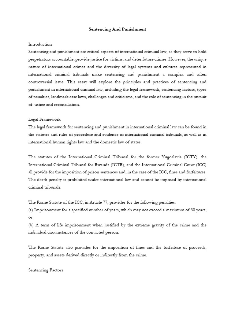International Criminal Sentencing Overview | PDF | International ...