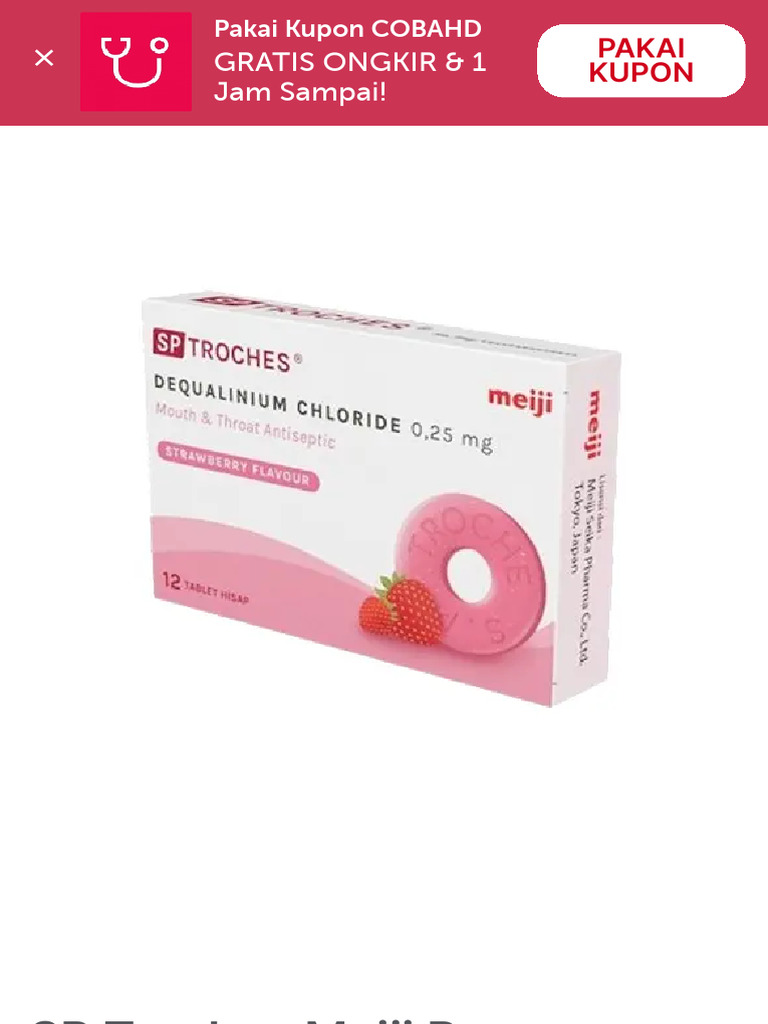 SP Troches Meiji Rasa Strawberry 12 Tablet - Kegunaan, Efek Samping, Dosis Dan Aturan Pakai ...