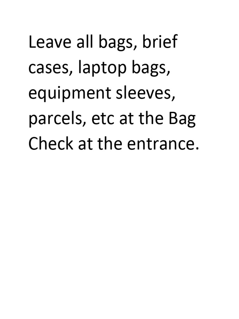 Bag Check Instructions for Visitors | PDF
