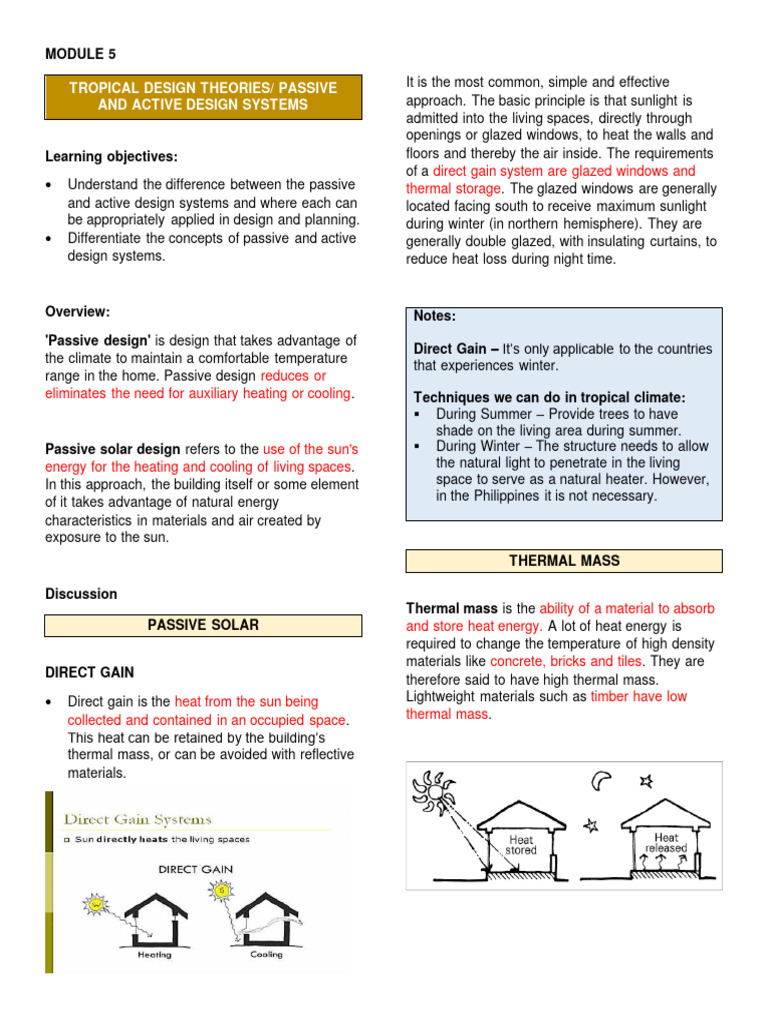 Module 5 Reviewer - Tropdes | PDF | Building Technology | Sustainable Architecture