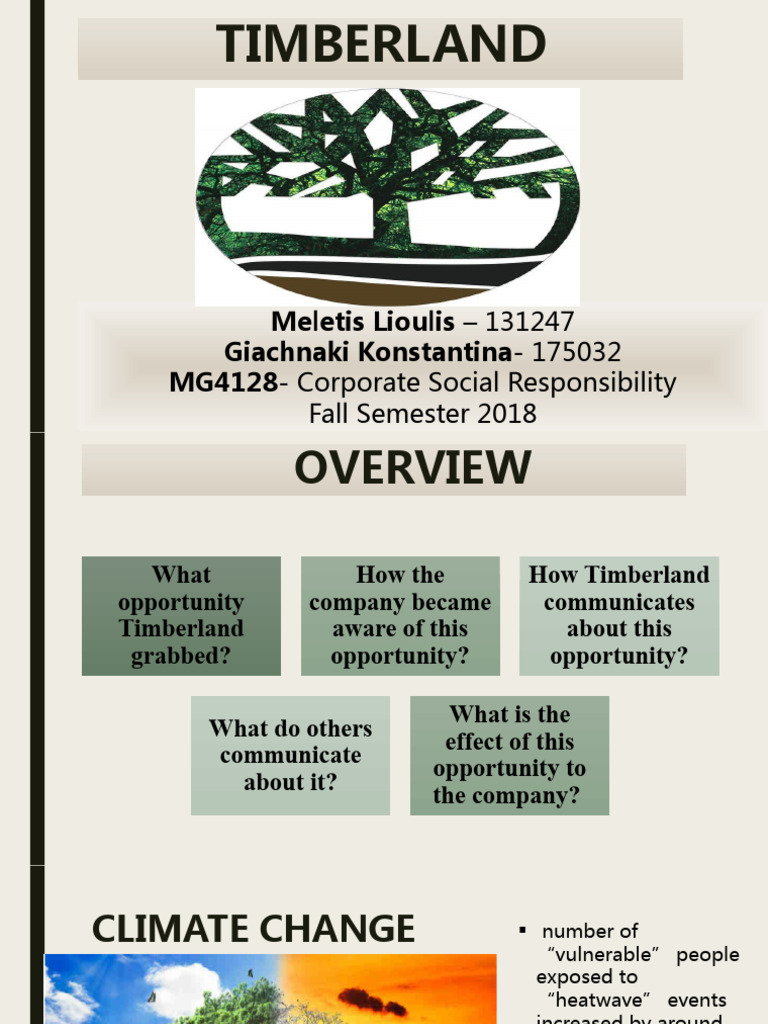 Timberland's Green Initiatives Overview | PDF | Corporate Social ...