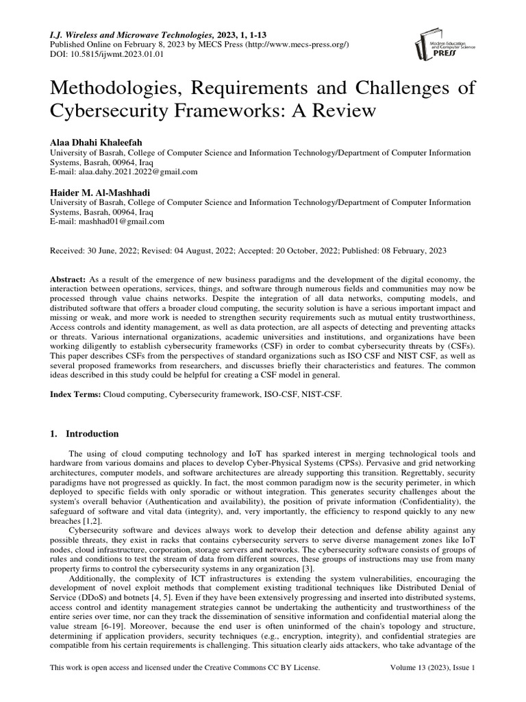 PAPER - Methodologies - Requirements - and - Challenges - of - Cyber ...