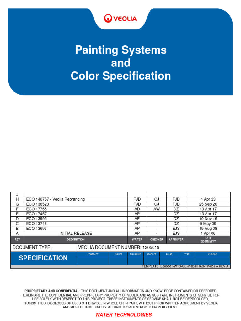 Painting Systems and Color Specs | PDF | Paint | Corrosion