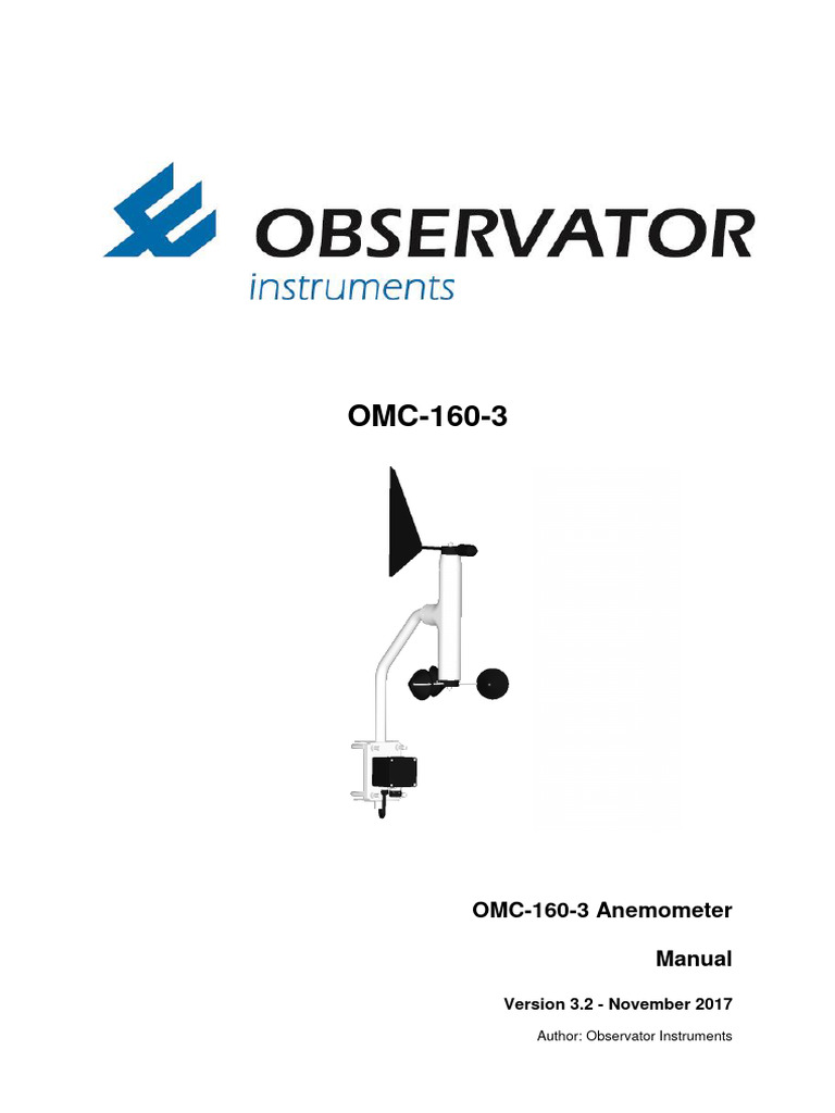 OMC-160-3 Manual v3 2 | PDF | Wind Speed | Bearing (Mechanical)