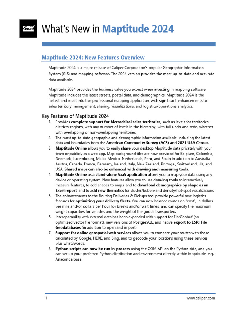 Maptitude 2024 New Features | PDF | Geographic Information System | Python (Programming Language)